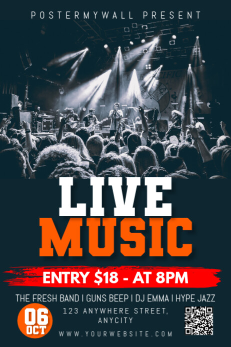 Copy of Blue 3d Live Music Poster | PosterMyWall