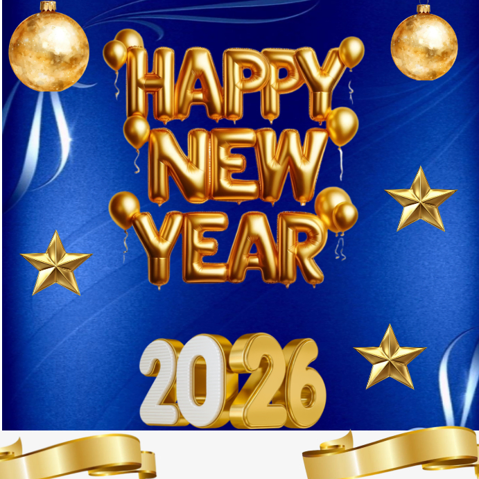 Blue 3d Luxury Blue Gold 2026 Happy New Year Vip Party Instagram Post ...