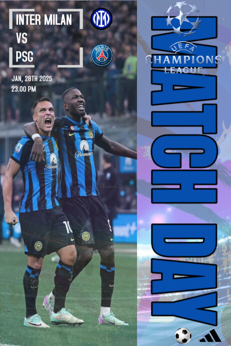 Blue 3d Match Day Poster Template | PosterMyWall