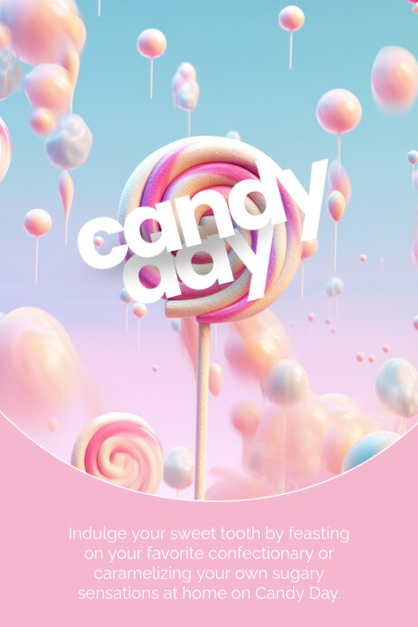 Blue 3d National Candy Day Poster Templat | PosterMyWall