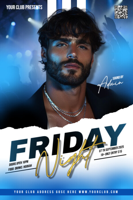 Blue 3d Party Flyer Poster Template | PosterMyWall