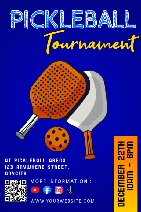 Copy of Blue 3d Pickleball Tournament Poster | PosterMyWall