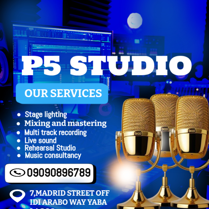 Plantilla de Blue 3d Recording Studio Flyer Music Production Instagram ...