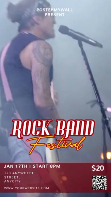 Blue 3d Rock Band Festival Instagram Story Template | PosterMyWall
