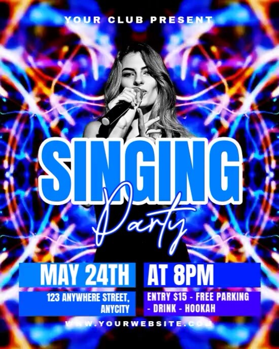 Plantilla de Blue 3d Singing Party Instagram Portrait | PosterMyWall