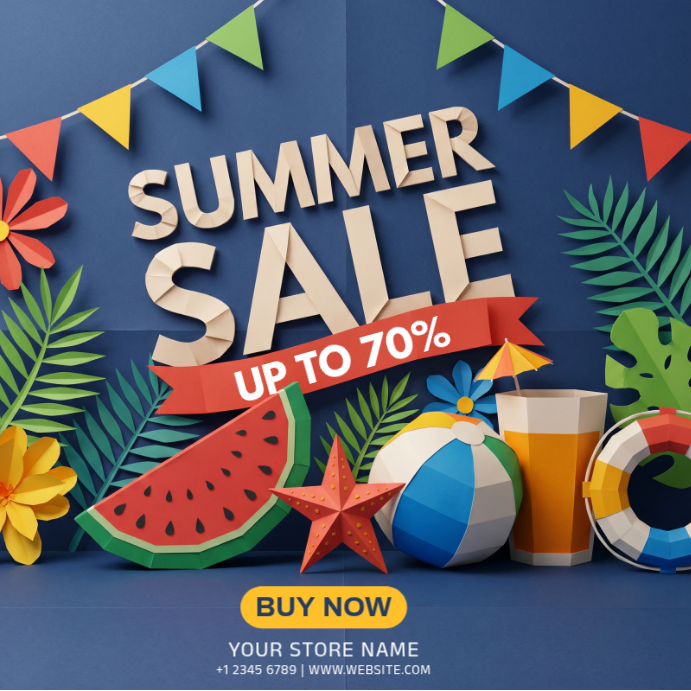 Purple Summer Sale Instagram Ad Template | PosterMyWall