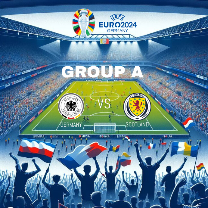 Blue 3d Uefa Euros 2024 Instagram Post Template | PosterMyWall