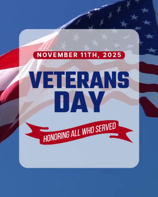 Blue 3d Veteran's Day Instagram Portrait Template | PosterMyWall