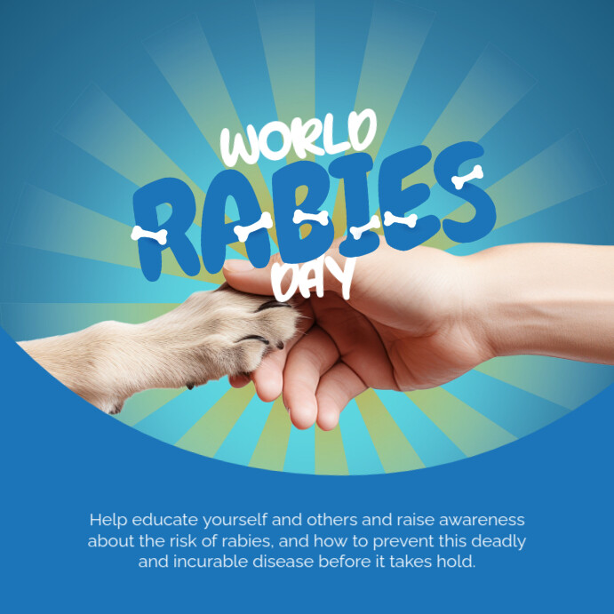 Plantilla de Blue 3d World Rabies Day Instagram Post | PosterMyWall