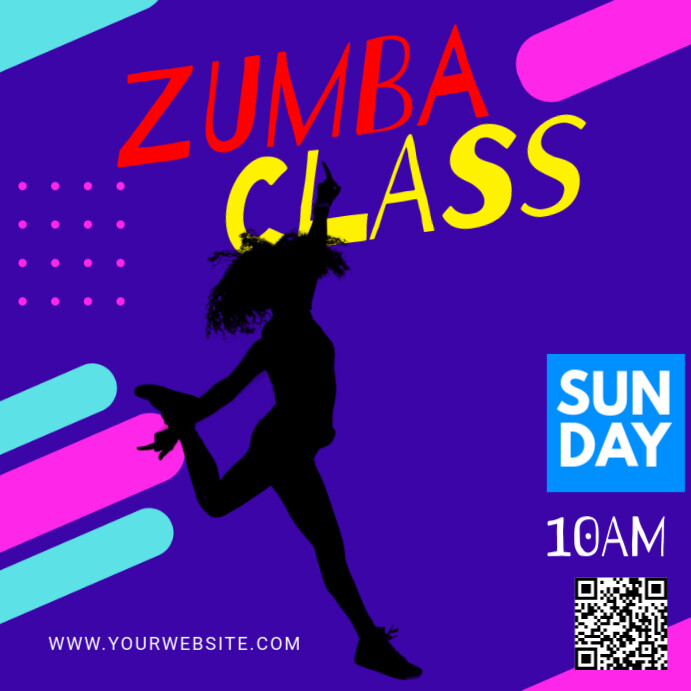 Copy of Blue 3d Zumba Classes Pos Instagram | PosterMyWall
