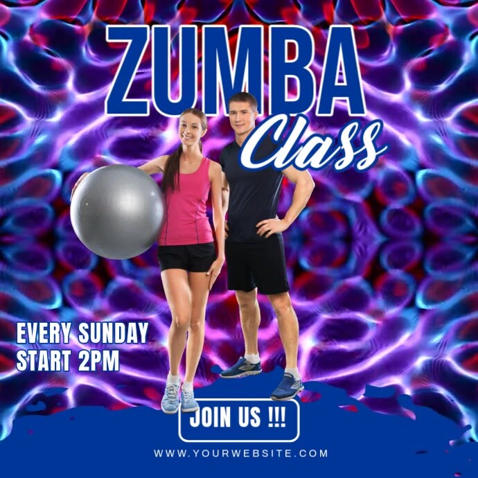 Copy of Blue 3d Zumba Classes Pos Instagram | PosterMyWall