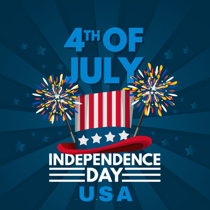 Blue 4th Of July Celebration Instagram Post Template | PosterMyWall