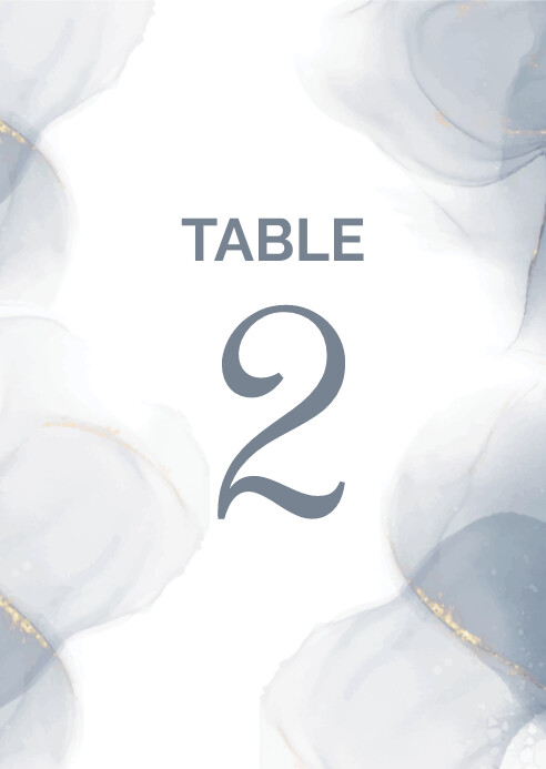 Blue abstract design Table number template | PosterMyWall
