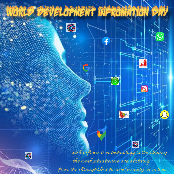 Blue Abstract Development Information Instagram Post Template ...