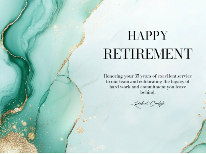 blue abstract Happy Retirement Presentation Template | PosterMyWall