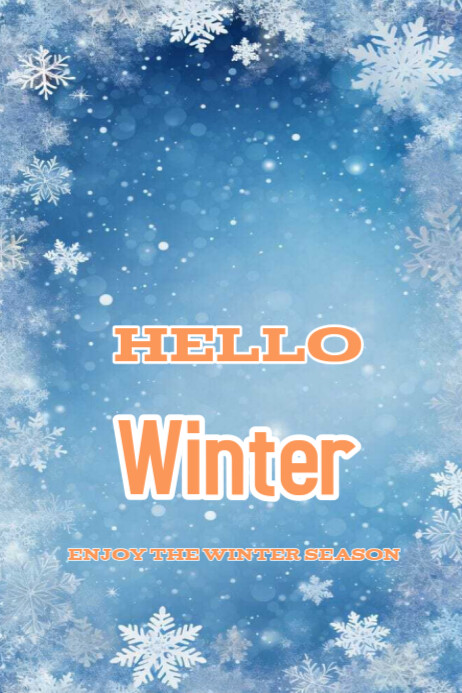 Modèle Blue Abstract Hello Winter Poster | PosterMyWall