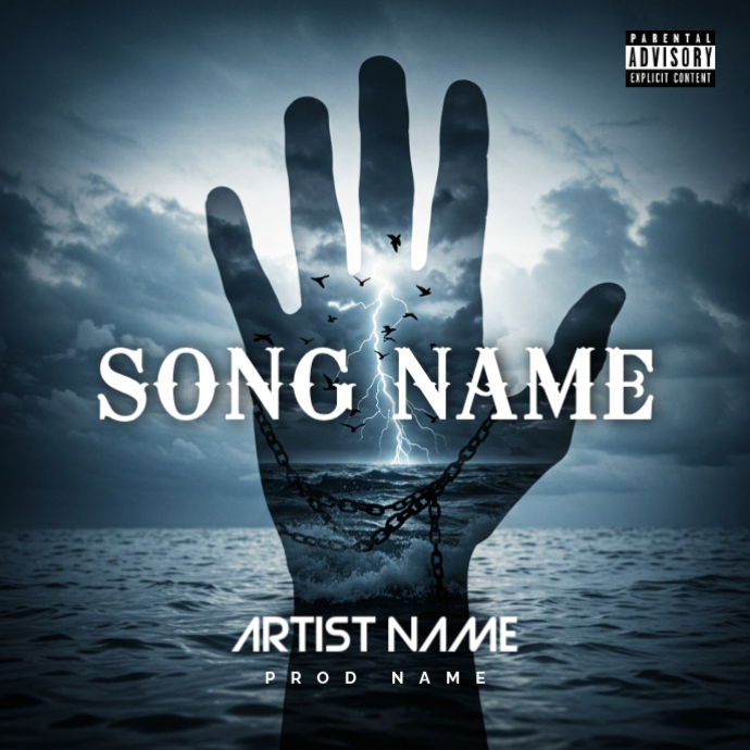 Blue Album Cover sea help hand Template | PosterMyWall