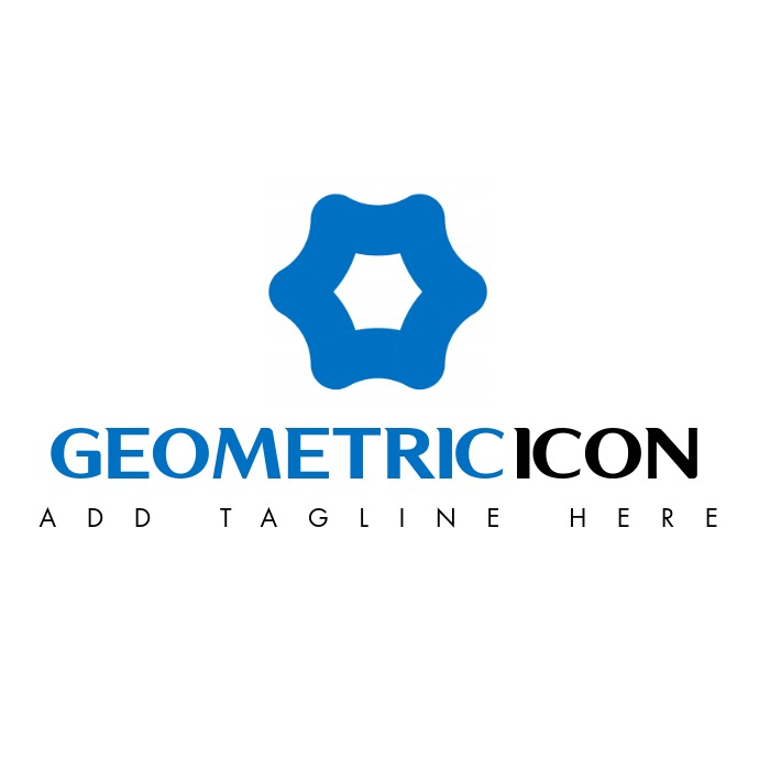 Copy of blue and black colors geometric icon | PosterMyWall