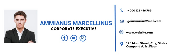 blue and black minimal digital signature Template | PosterMyWall