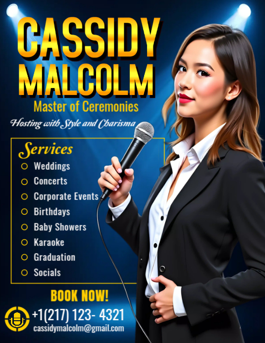 Copy of Blue and Black Modern & Minimal Master Of Ceremony Mc Hosting ...