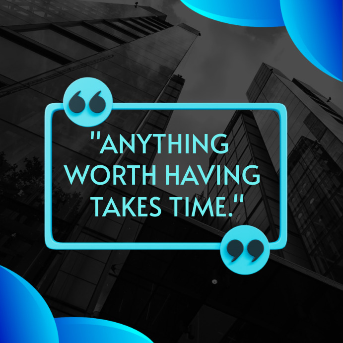 Blue and Black Modern Business Quote POST Template | PosterMyWall