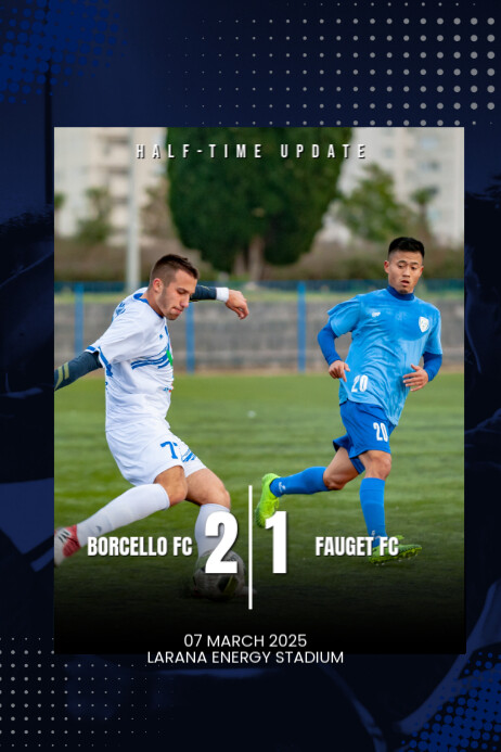 Plantilla de Blue and Black Photo Football Match-up Instagram Post ...