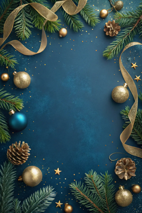 Copy of Blue and Gold Christmas Frame | PosterMyWall