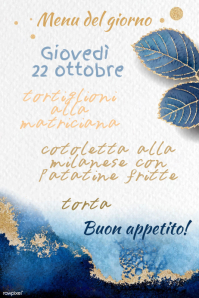 Blue and Gold Menu Template | PosterMyWall