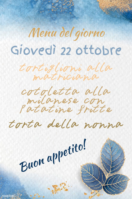 Blue and Gold Menu Template 2 | PosterMyWall