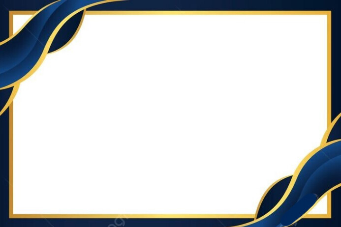 Blue and gold modern certificate border vector Template | PosterMyWall
