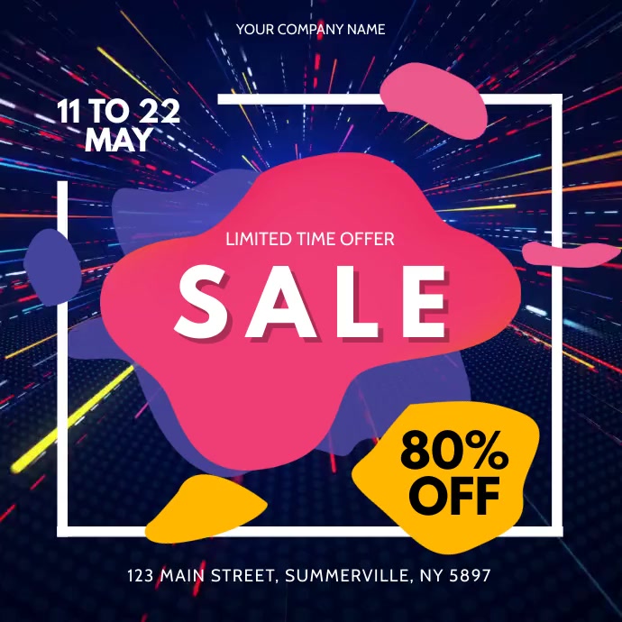 Blue and Green Sale Square Video Template | PosterMyWall