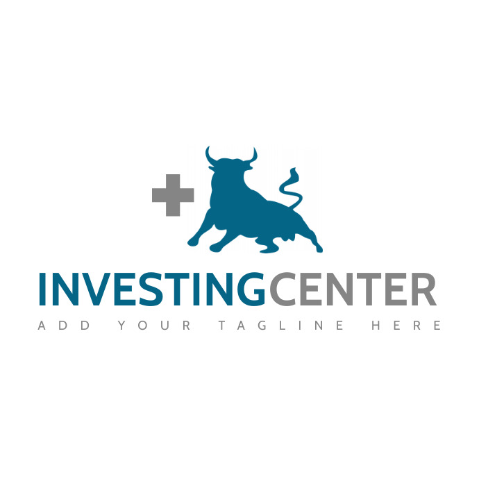 blue and grey bull icon investing logo templa Template | PosterMyWall