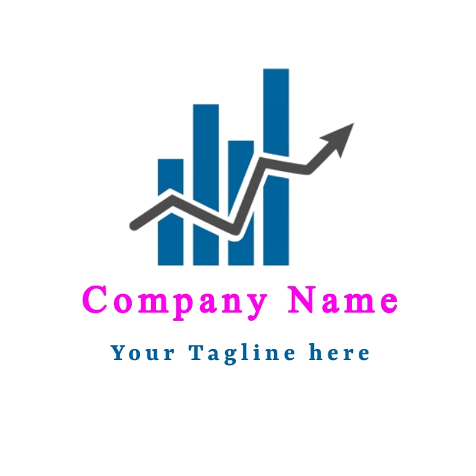 blue and grey financial investment logo Template | PosterMyWall