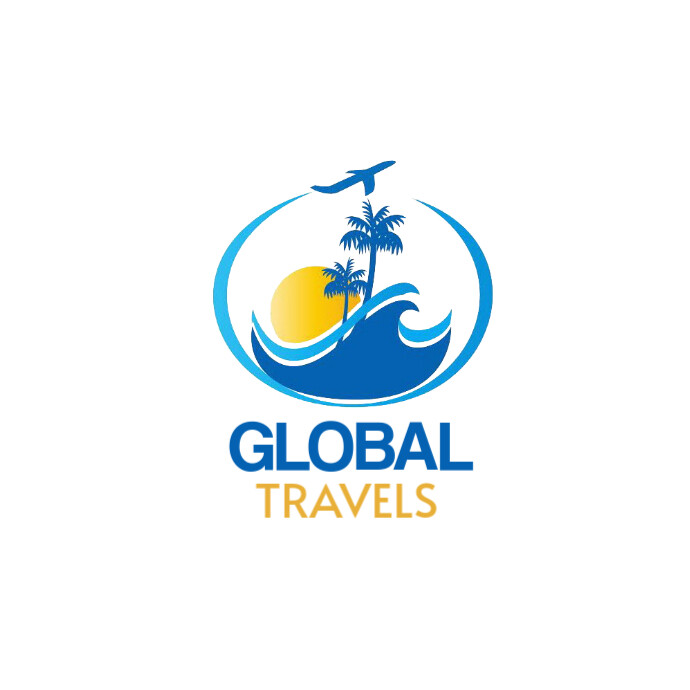 Blue And Orange Professional and Illustrative Travel Logo Template ...