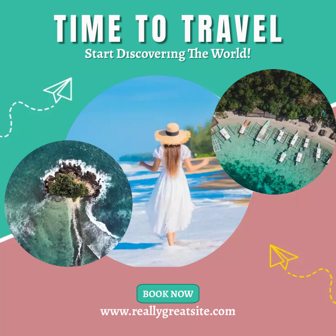 Copy of Blue and Pink Simple Travel Instagram Post | PosterMyWall
