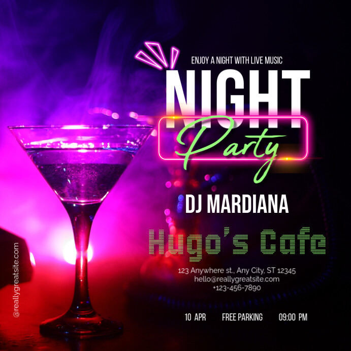 Blue and Purple Modern Star Night Party Template | PosterMyWall