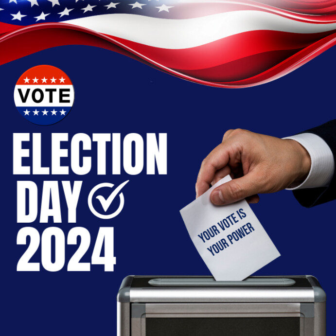 Blue And Red Election Day Instagram Post Template | PosterMyWall