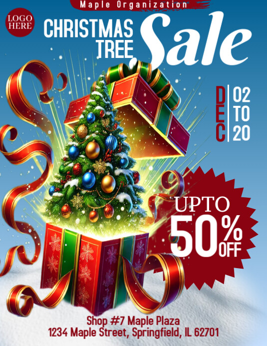 Copy of Blue And Red Maximalist Christmas Tree Sale Flyer (us Letter ...