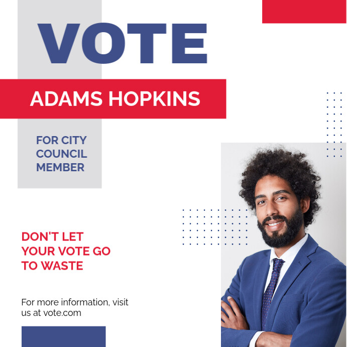 Blue and Red Political Election Poster Template | PosterMyWall