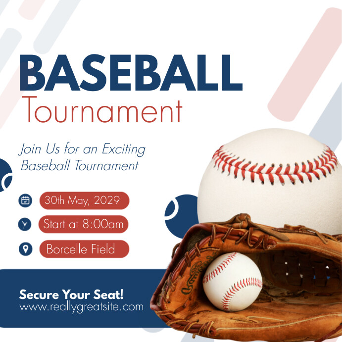 Modèle Blue and Red Simple Baseball Tournament Insta | PosterMyWall