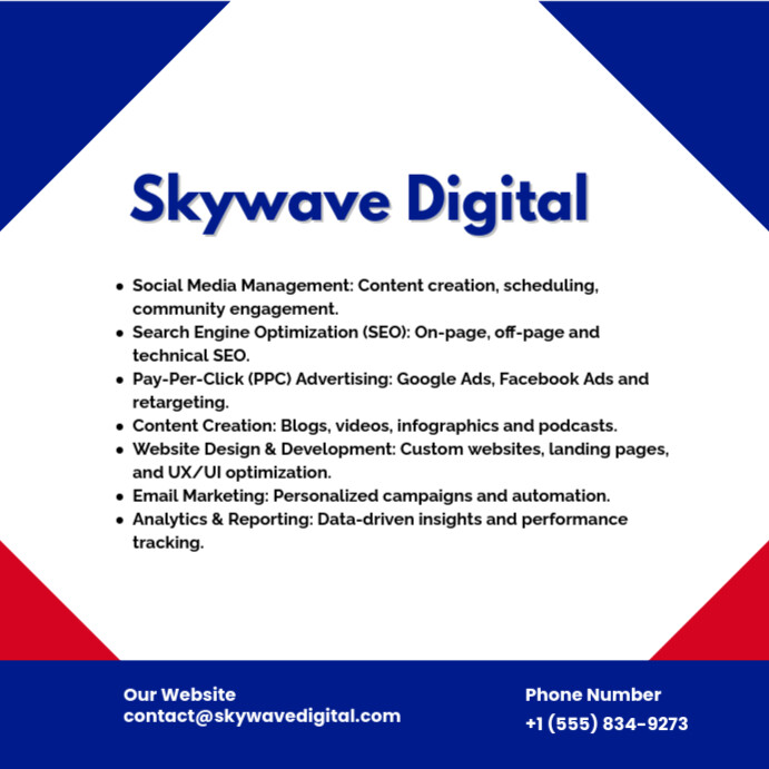 Blue and White Geometric Instagram Post Template | PosterMyWall