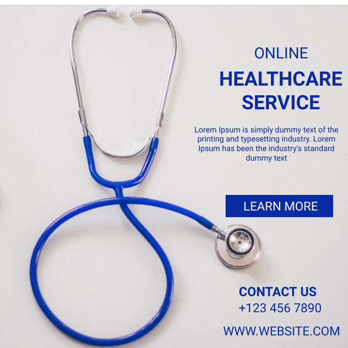 blue and white healthcare services Template | PosterMyWall