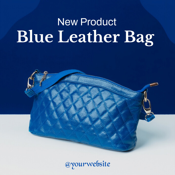 Blue and white leather bag Instagram Post Template | PosterMyWall