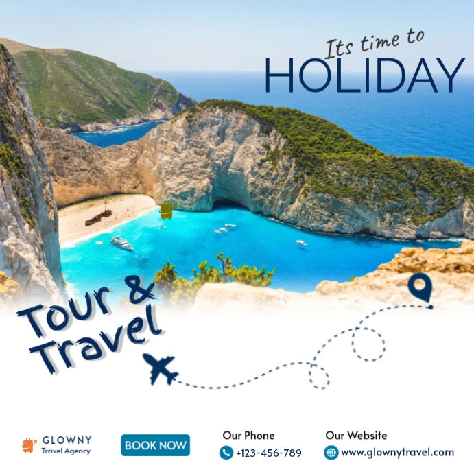 Blue and White Modern Holiday Tour and Travel Promotion Instagram Story ...