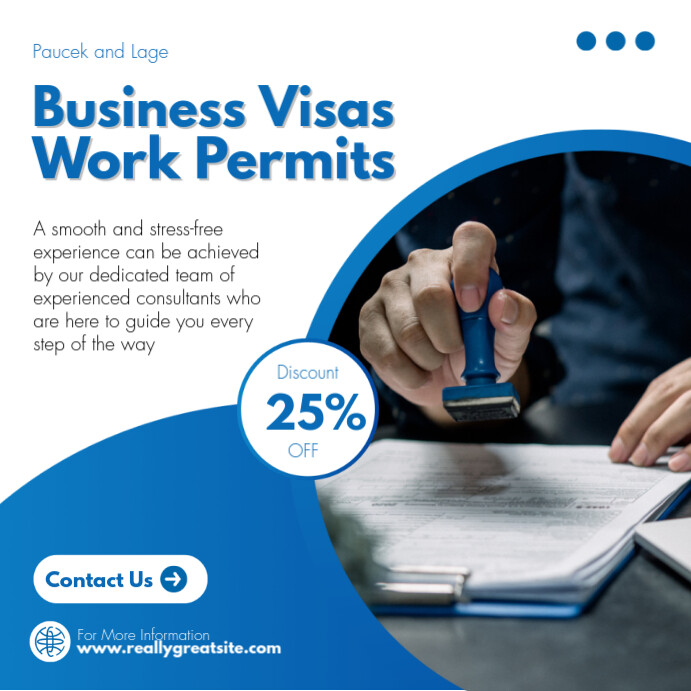 Blue and White Modern Immigration and Visa Consulting Instagram Post ...