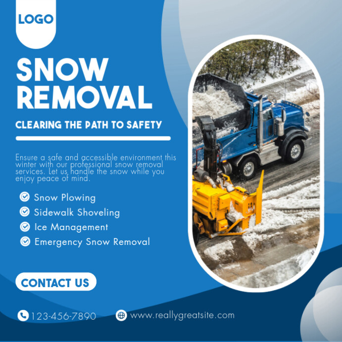 Blue And White Modern Snow Removal Facebook Post Template | PosterMyWall