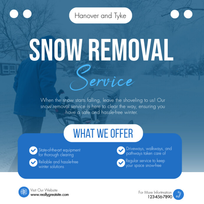 Plantilla de Blue and White Modern Snow Removal Instagram Post ...