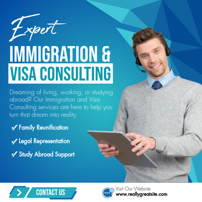 Copy of Blue and White Modern Visa and Immigration Instagram Post ...