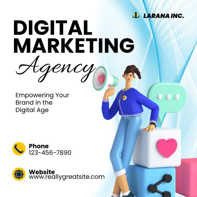 BLUE AND WHITE Professional Digital Marketing Template | PosterMyWall