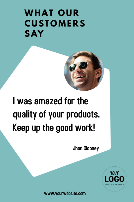 Blue and white testimonials Template | PosterMyWall